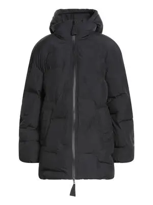 GANNI Quilted Long Sleeve Casual Coat - Black