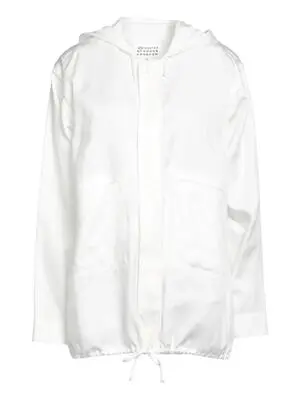 MAISON MARGIELA Long Sleeve Hooded Blouse - White