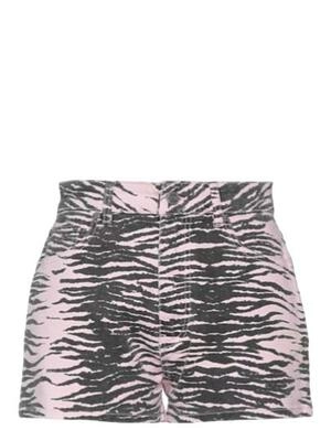 GANNI Ganni High Waisted Tiger Print Denim Shorts