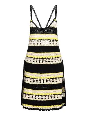 GANNI Ganni Striped Knit Maxi Dress With Side Slits