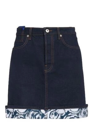 BURBERRY Burberry Dark Wash Denim Pencil Skirt With Logo Detail