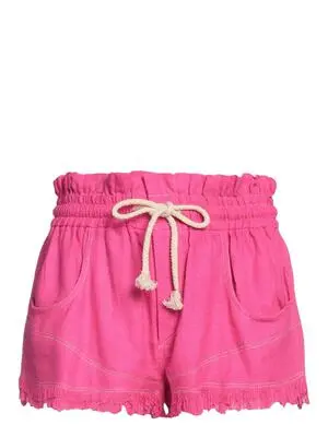 Isabel Marant Étoile High Waisted Drawstring Shorts With Frayed Cuffs - Pink