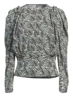 Isabel Marant Étoile Isabel Marant Printed Ruffled Blouse Gray