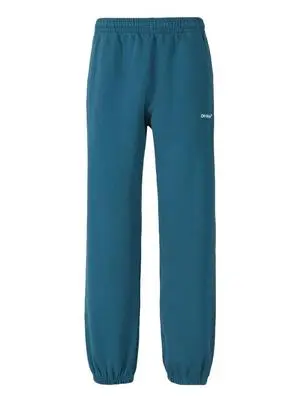 Off-White Off-White Logo Printed Elasticated Waistband Trousers Blue