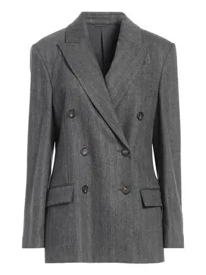 BRUNELLO CUCINELLI Brunello Cucinelli Double-Breasted Striped Flannel Blazer