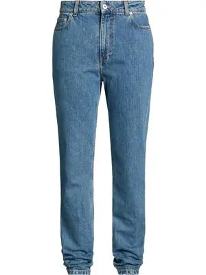 Burberry Medium Wash High Waisted Denim Trousers - Blue