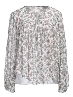 Isabel Marant Étoile Floral Print Tie Neck Long Sleeve Cover-up - Gray