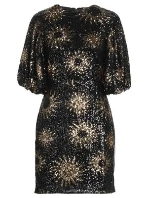 Farm Rio Sequin Round Neck Mini Dress - Black