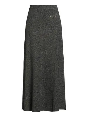 GANNI Ganni Elastic Waist Maxi Skirt With Embroidered Logo Black