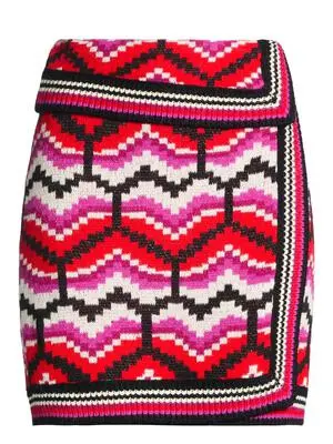 Farm Rio Elasticated Midi Skirt With Multicolor Pattern - Pink
