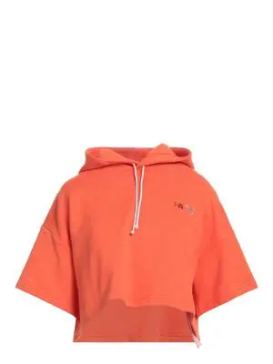 Marni Short Sleeve Cropped Hoodie With Appliqués - Orange