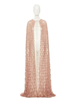 Valentino Garavani Embellished Tie-waist Cape - Nude