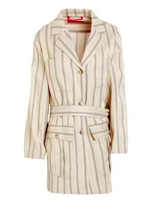 MAXCO. Max&co. Striped Long Sleeve Jacket With Belt - Nude