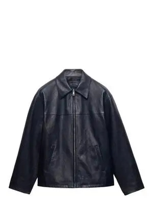 Prada Nappa Leather Jacket - Blue