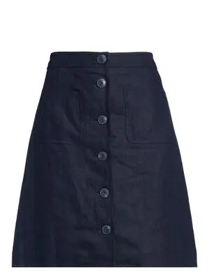 Tory Burch Linen A-line Skirt - Black