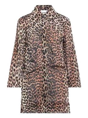 GANNI Leopard Print Shirt Blouse - Brown