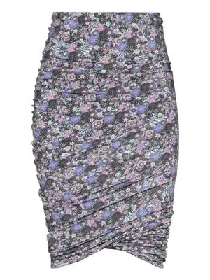 Isabel Marant Étoile Floral Print Asymmetric Jersey Skirt - Gray