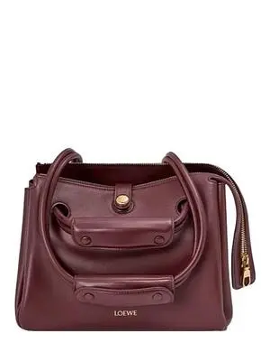 Loewe Small Madrid Bag In Supple Calfskin - Deep Burgundy