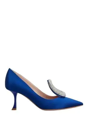 ROGER VIVIER Roger Vivier Viv' Choc Embellished Satin Pumps