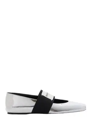 Givenchy Givenchy Sliced Square Ballerinas In Mirror Effect Leather Silver-gray
