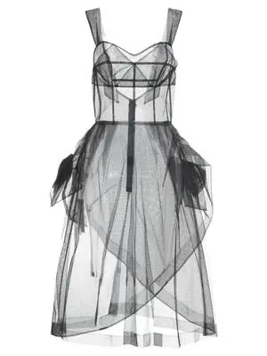 MAISON MARGIELA Sleeveless Sweetheart Neckline Flared Dress - Gray