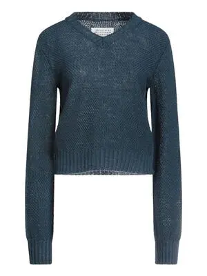 MAISON MARGIELA Lightweight Knit V-neck Jumper - Blue
