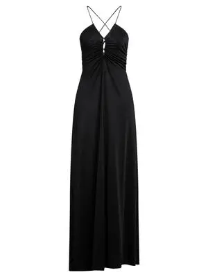 GANNI Maxi Dress With V-neck And Sleeveless Design - Black