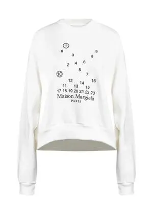 MAISON MARGIELA French Terry Sweatshirt With Appliqués - White
