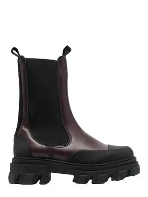 GANNI Chelsea Boots With Elastic Side Panels And Lug Sole - Black