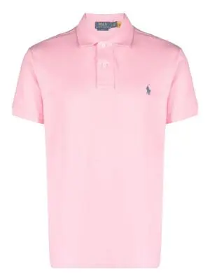 Polo Ralph Lauren Logo Embroidered Short-sleeved Polo Shirt - Pink