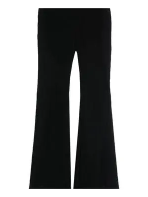Saint Laurent Velvet Flare Trousers - Black