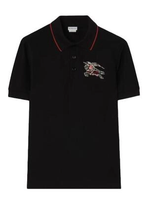 Burberry Heart Knight Cotton Polo Shirt - Black