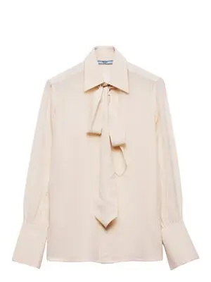 Prada Marocain Long Sleeve Shirt - Ivory