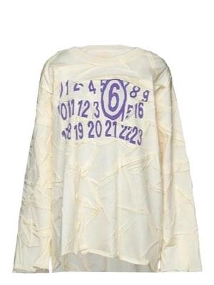 MAISON MARGIELA Two-tone Knitted Long-sleeved Top - White