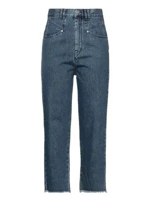 ISABEL MARANT ÉTOILE Isabel Marant Tapered Denim Trousers With Fringed Hem