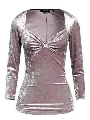 Isabel Marant Étoile Isabel Marant Velvet V-Neck Long Sleeve Top Gray