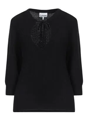 GANNI Ganni Crewneck 3/4 Sleeve Tie Detail Jumper