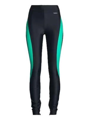 GANNI High-waisted Stretch Sports Pants With Two-tone Logo Detail - Black