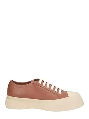 Marni Low-top Leather Sneakers With Rubber Sole - Nude