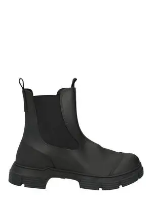 GANNI Round Toe Platform Chelsea Boots - Black