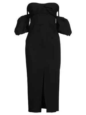 Isabel Marant Étoile Off-the-shoulder Puff Sleeve Midi Dress - Black