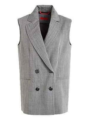 MAXCO. Sleeveless Double-breasted Blazer - Gray