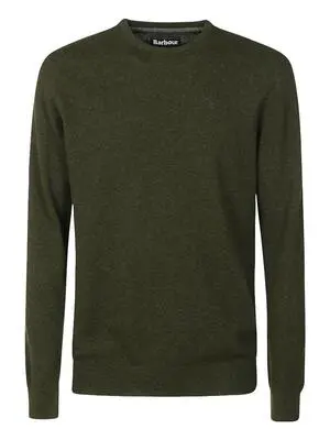 Barbour Logo Embroidered Crewneck Knitted Jumper - Green
