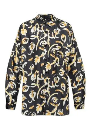 Nanushka Jari Graphic Printed Button-up Shirt - Black