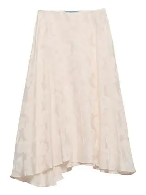 Prada Floral Jacquard Asymmetrical Skirt - Ivory