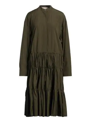Marni Long-sleeve Mandarin Collar Shirt Dress - Green