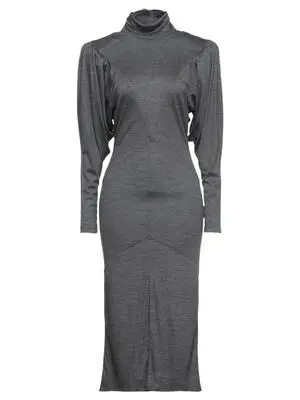 Isabel Marant Étoile Wool Jersey Dress With Gathered Shoulders And Zip Closure - Black