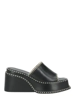 Farm Rio Wedge Sandals With Appliqué Detailing - Black