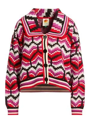 Farm Rio Jacquard-knit Cardigan With Shawl Collar - Multicolor