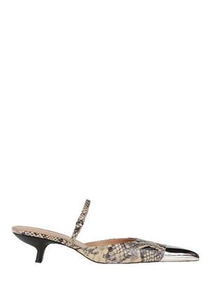 SPORTMAX Sportmax Snake-Patterned Pointed Mules With Embellished Toe
